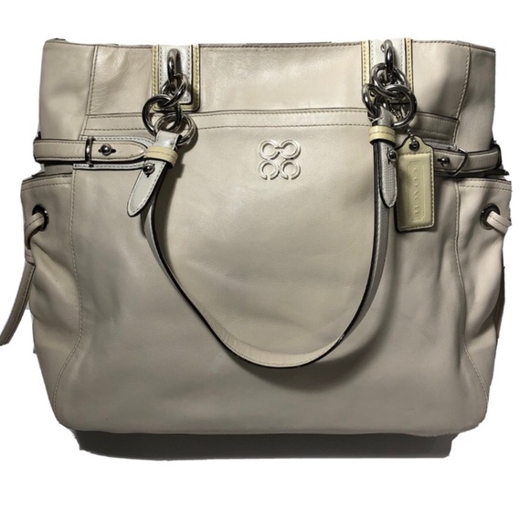 Coach | Bags | Coach Colette Cream Leather Shoulder Bag | Poshmark
